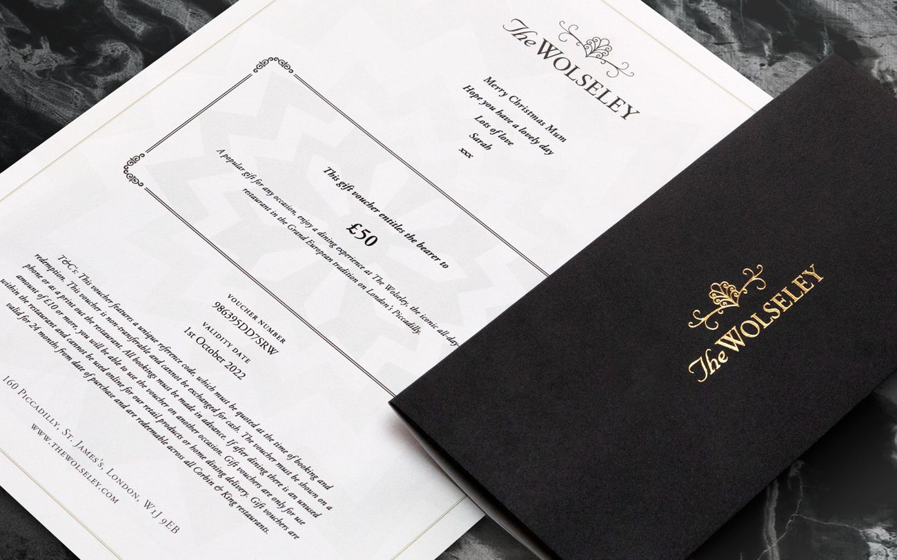 Breakfast at The Wolseley Gift Cards | The Wolseley, London