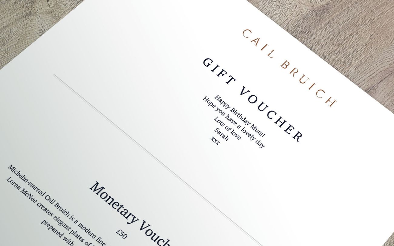 Monetary Vouchers at Cail Bruich