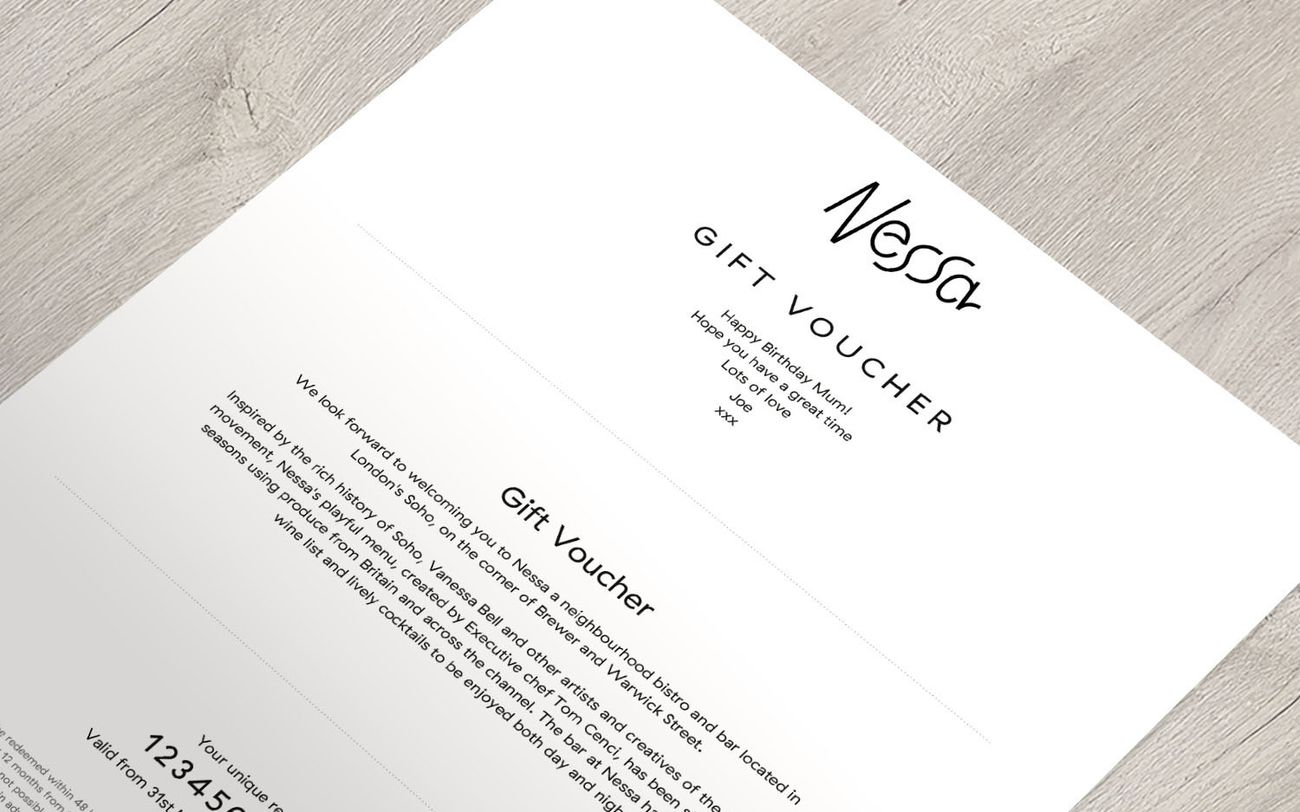 Gift Voucher | Nessa, Soho