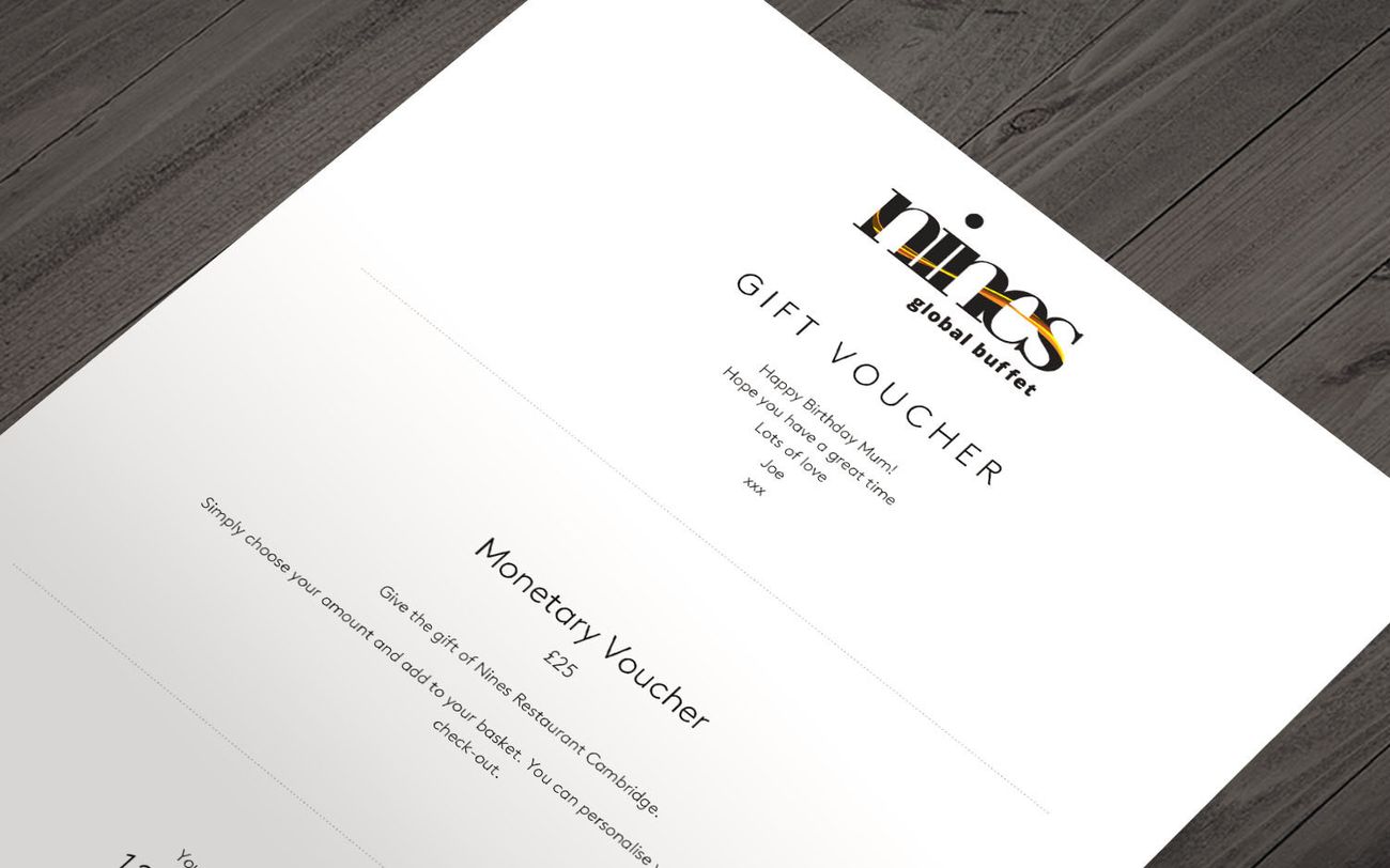 Monetary Voucher | Nines Restaurant Cambridge