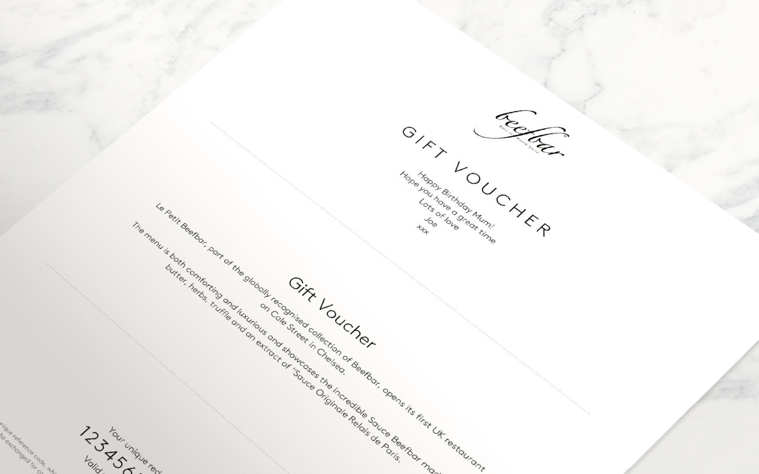 Gift Vouchers | Le Petit Beefbar