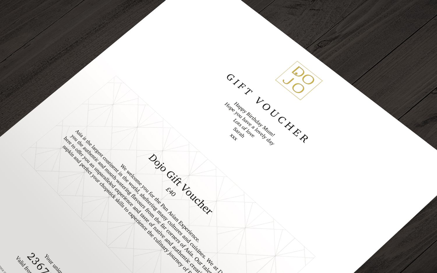 Dojo Gift Voucher - Dojo Restaurant