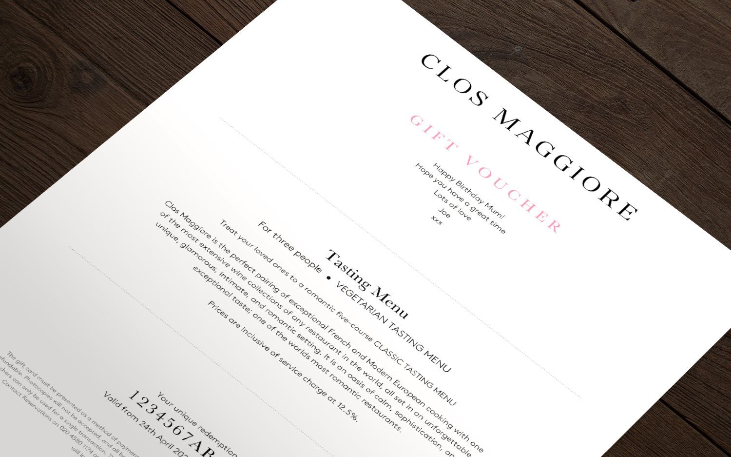 Tasting Menu - Clos Maggiore