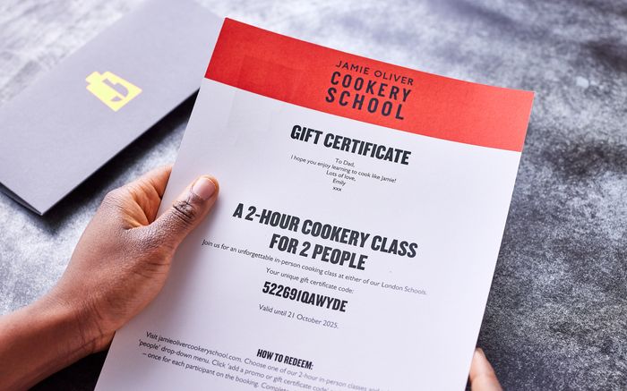 Gift certificate – 5-hour masterclass for one person - Jamie Oliver ...