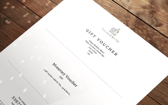 Monetary Voucher - The Jug & Bottle