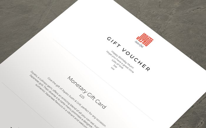 Monetary Gift Card - Joyato Sushi & Grill