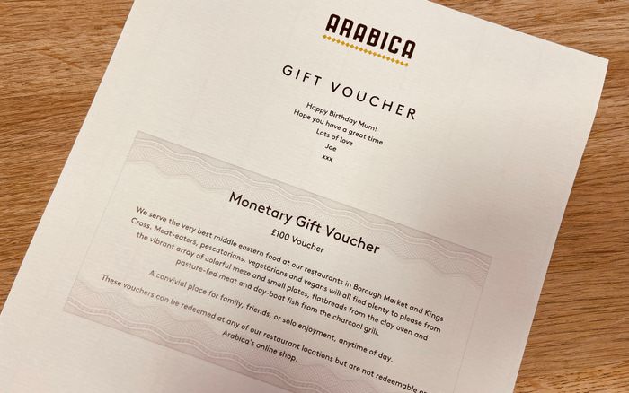 Monetary Gift Voucher - Arabica London