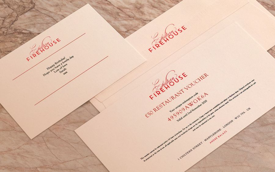 Gift Vouchers - Chiltern Firehouse