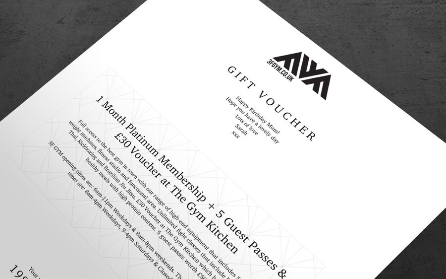 Gift Vouchers - 3F Gym