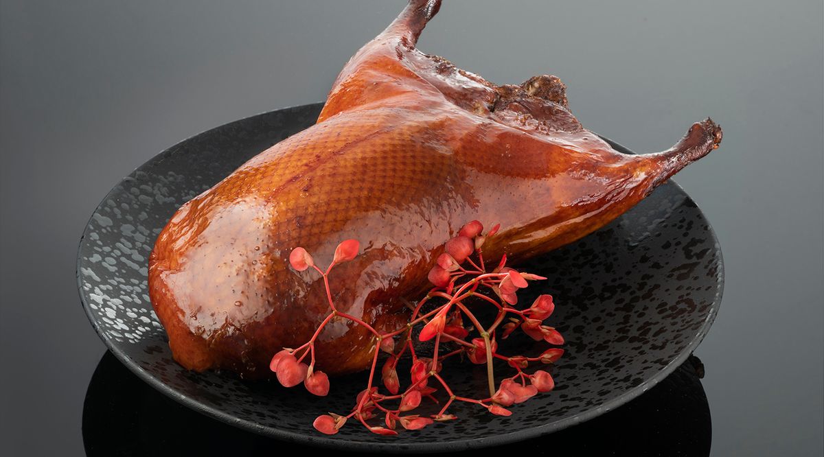 Hakkasan signature Peking duck with Oscietra caviar and Bottle of Moët ...