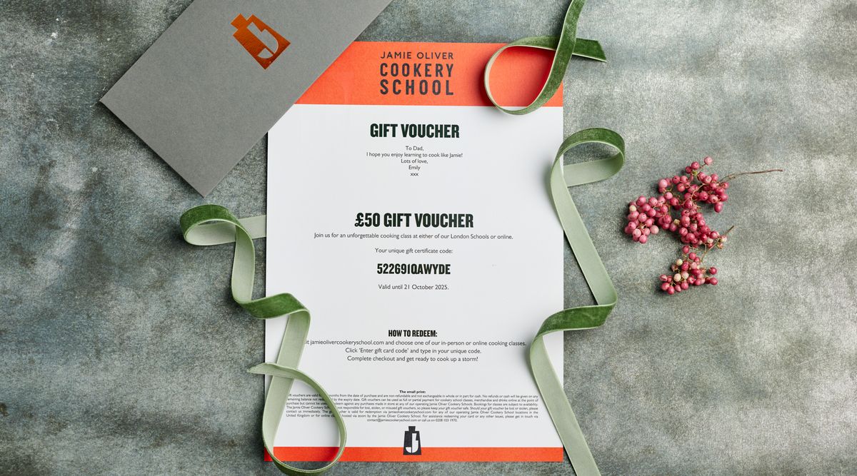 £50 Monetary Voucher - Jamie Oliver Cookery School